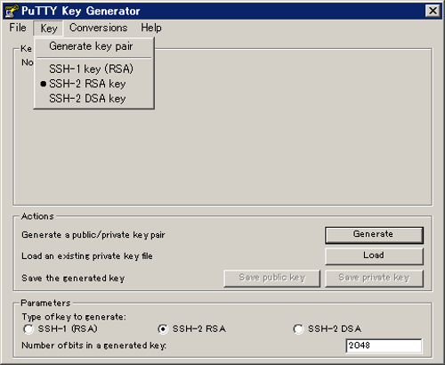 Generating SSH private key and public key